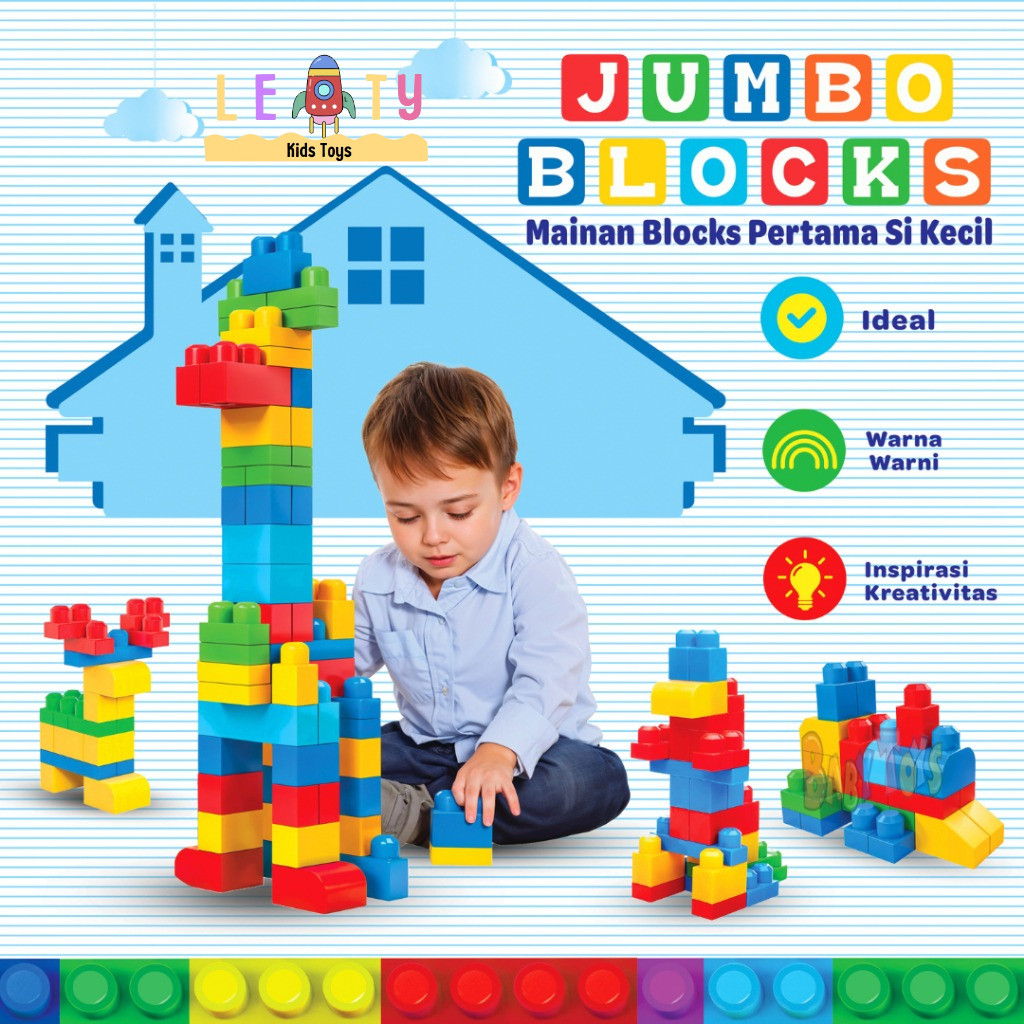 Jual Mainan Edukasi Anak Jumbo Blocks Blok Balok Block Puzzle Edukasi ...