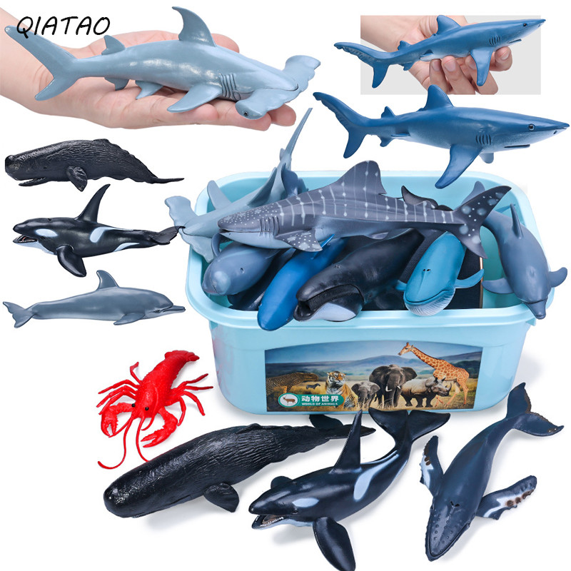 Jual New Sea Marine Animals Dolphin Sharks Crab Killer Whale Action ...
