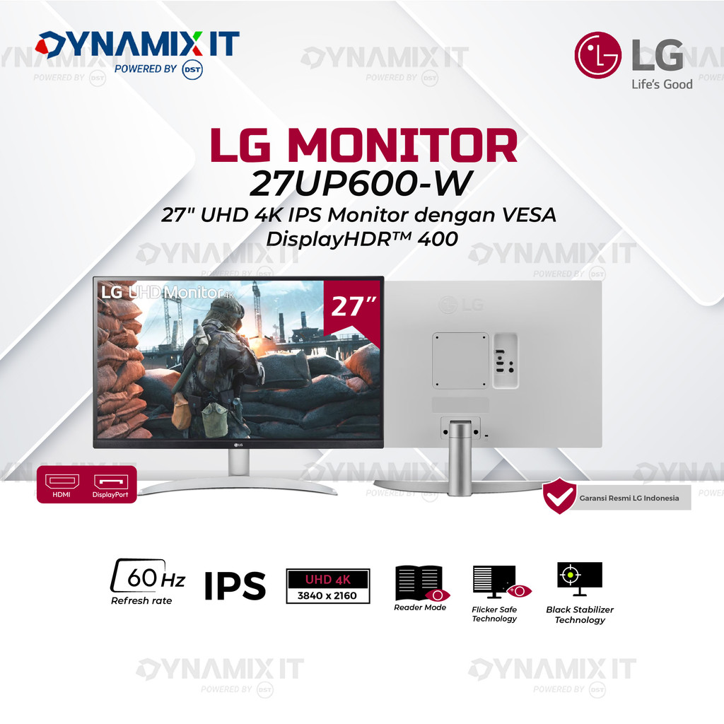 Jual [+Palet Kayu] Monitor LG 27UP600-W 27" UHD 4K IPS with VESA ...