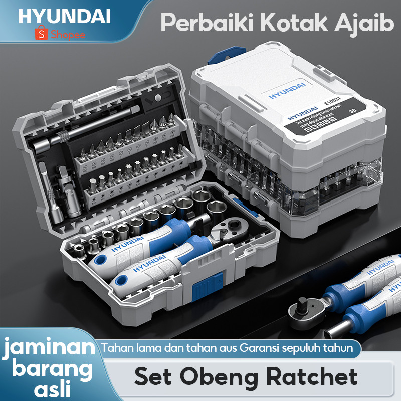 Jual HYUNDAI Obeng Set Lengkap Kunci Shock Set Screwdriver Kunci ...