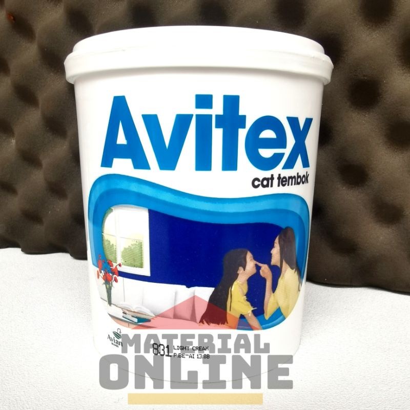 Jual AVITEX Emulsion Cat Tembok Gypsum Gipsum Triplek Kaleng Kecil 1Kg ...