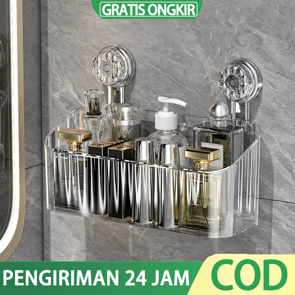 Jual Rak penyimpanan rak penyimpanan kamar mandi transparan Rak Gantung ...