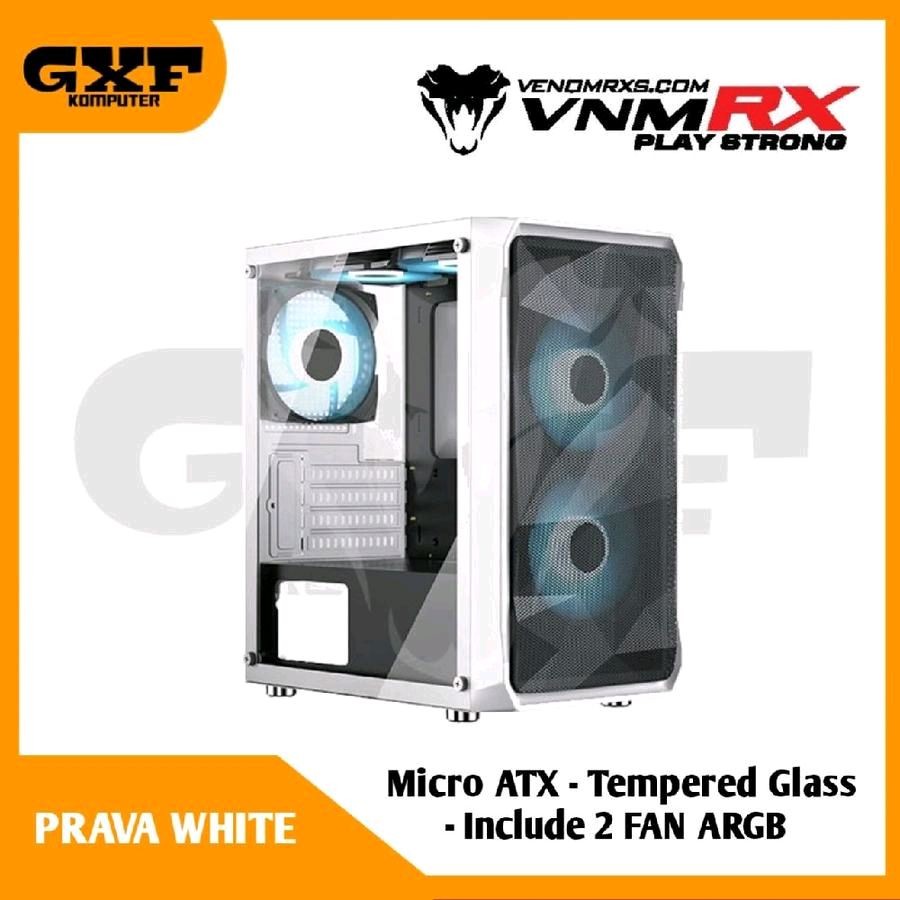 Jual Casing Venomrx Prava White M-ATX Include 2 Fan ARGB | Shopee Indonesia