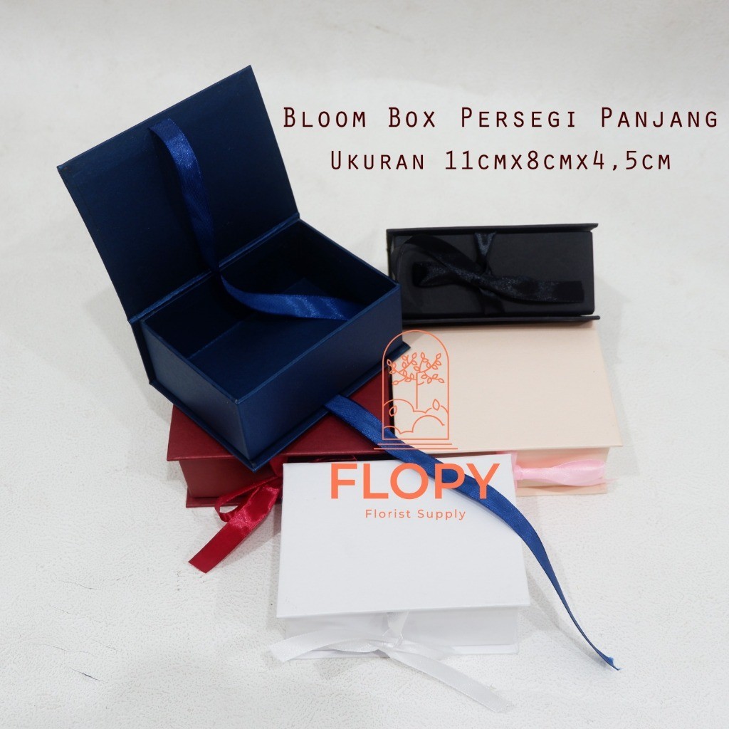 Jual [ 11X8X4,5 cm ] Bloom Box Pita Persegi Panjang / Box Panjang / Kotak Kado | Shopee Indonesia
