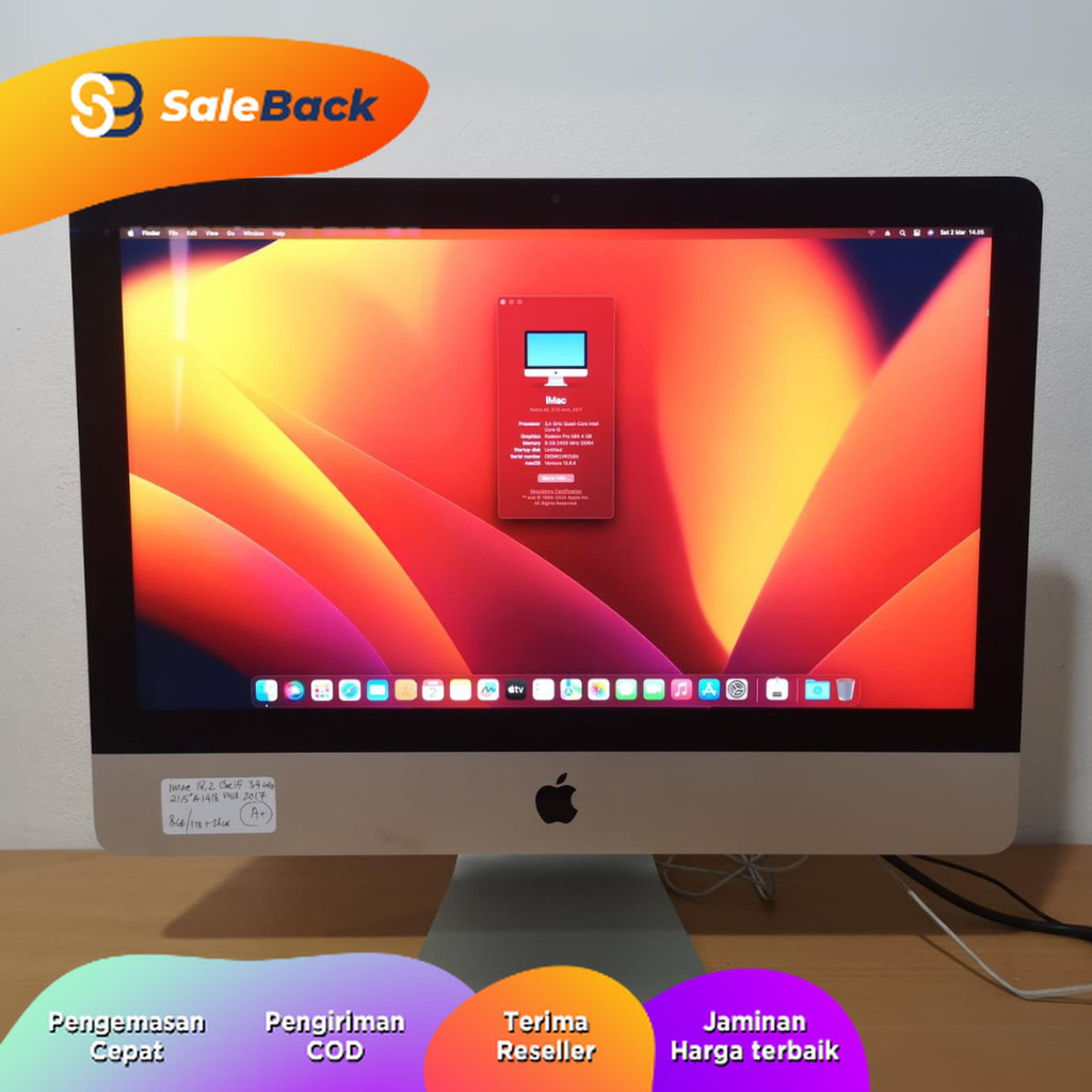 Jual Apple iMac Mid 2017 21.5 Inch Core i5 RAM 8GB/1TB+28GB Retina ...