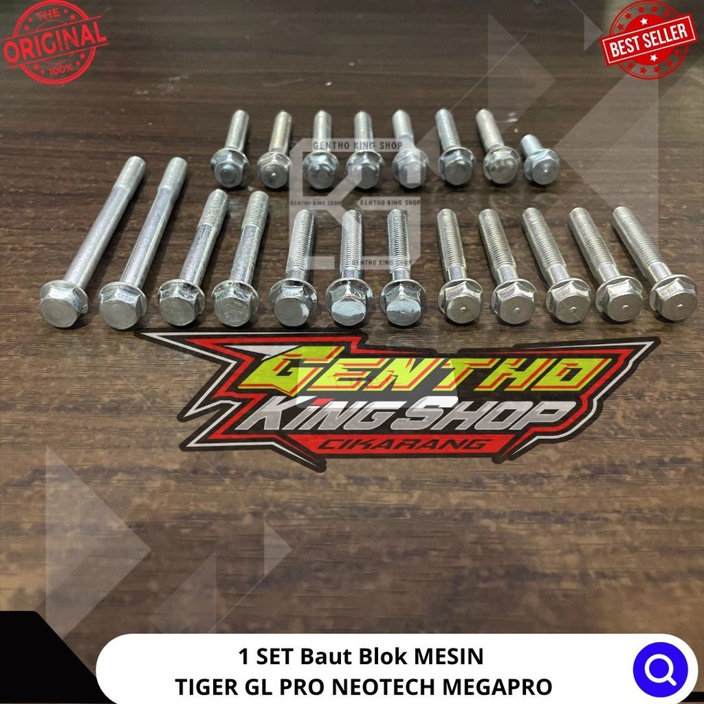 Jual BAUT T8 BLOK MESIN TIGER CB GL MEGAPRO BAUT BAK MESIN SET KIRI KANAN PNP HONDA TIGER ...