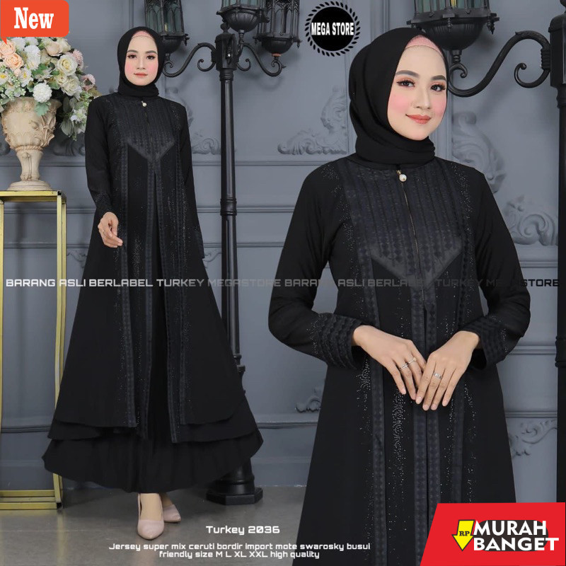 Jual abaya shopee haul 2024 Gamis Turkey 2036 Hawa #645 Busui Dress Busana Muslimah By Original ...