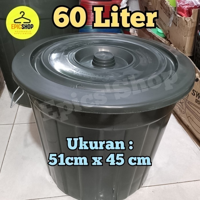 Jual POLARIS Ember Air Bahan Plastik Ukuran Besar 60 Liter Warna Hijau Dengan Tutup - Ember Tong ...
