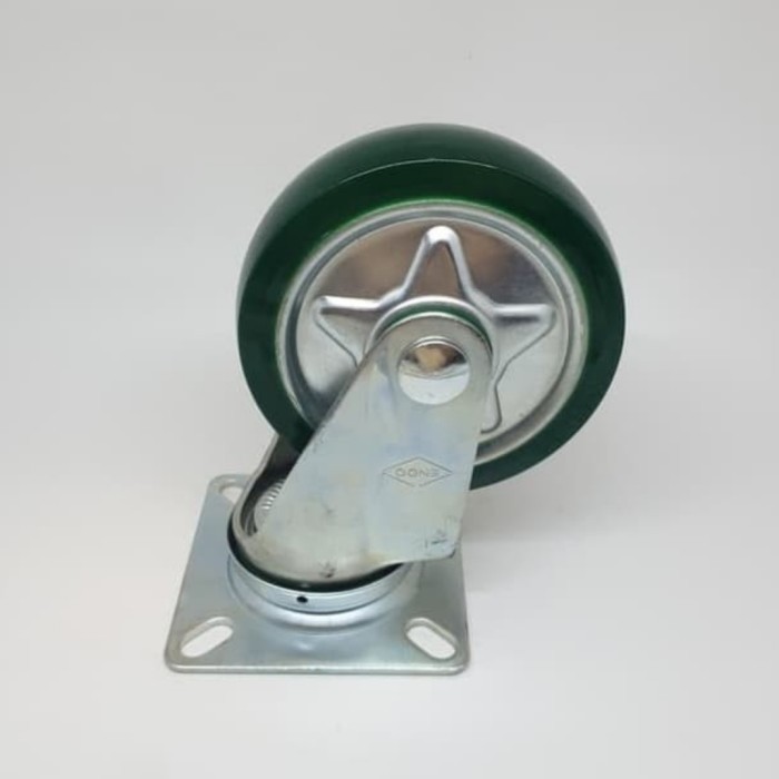 Jual Roda Troli / Caster Wheel / Roda Pu Hijau 5 inch Hidup | Shopee ...