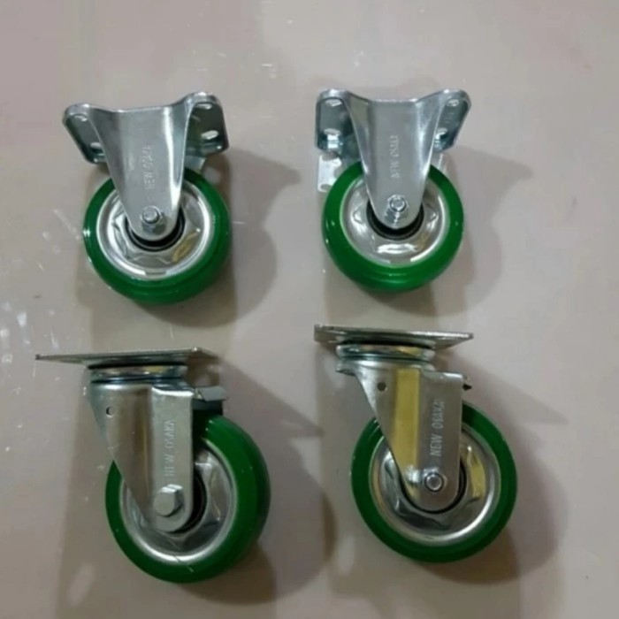 Jual Roda Troli / Caster Wheel / Roda Trolley PU Osaka 4 inch (2Hidup ...