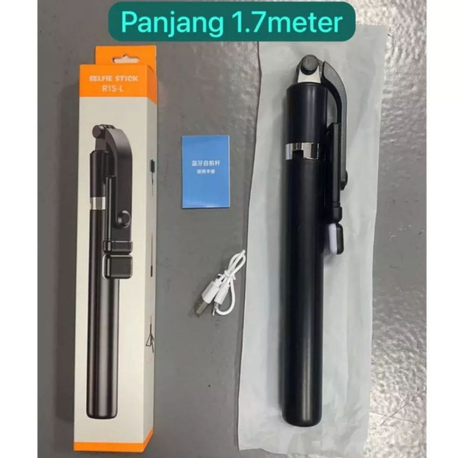 Jual (Takin) Tongsis Bluetooth R1S-L Large 170 CM Selfie Stick Plus Lampu Flash Tripod 1.7 Meter ...