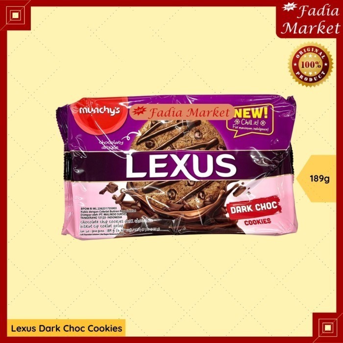 Jual Lexus Dark Choc Cookies Biscuit Chocolate Coklat 189g | Shopee ...