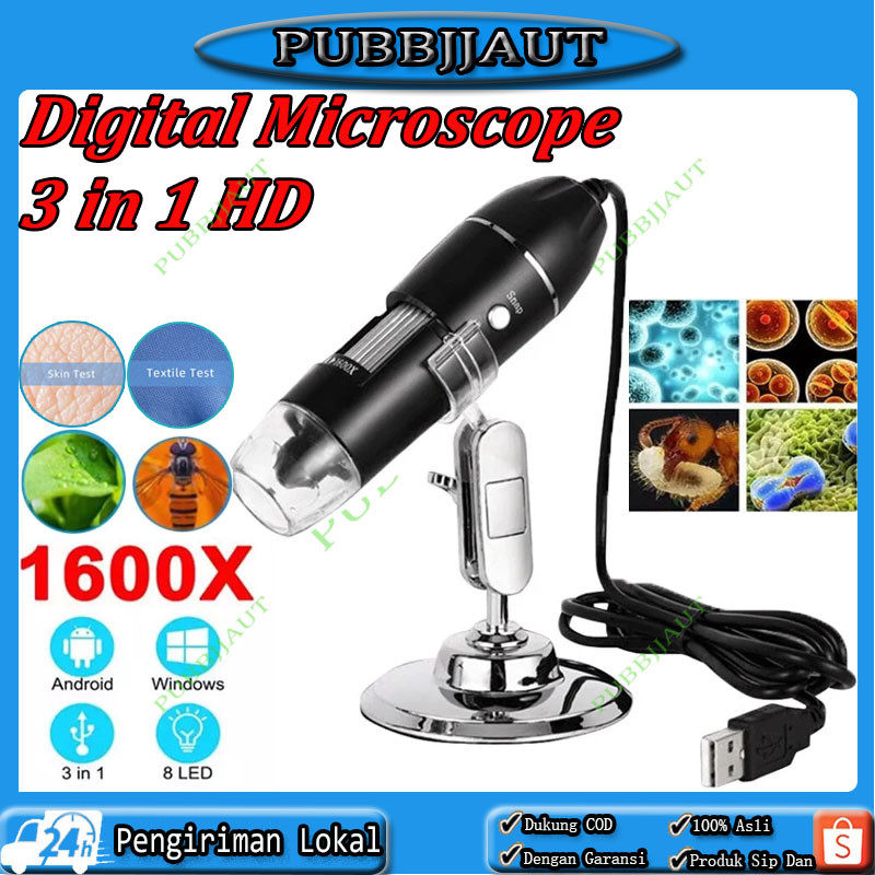Jual 1600X 3in1 Microscope Mikroskop USB Digital Zoom Magnifier ...