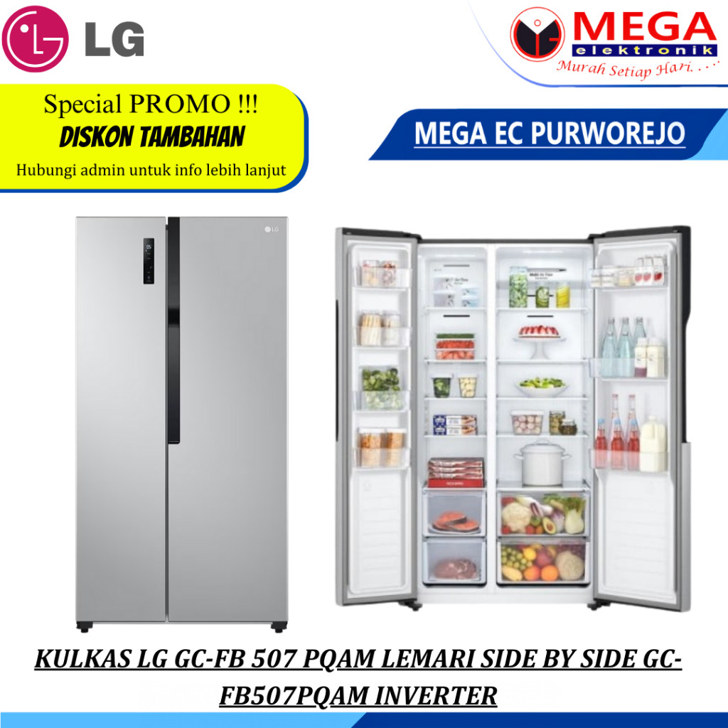 Jual LEMARI ES LG GC-FB 507 PQAM LEMARI SIDE BY SIDE GC-FB507PQAM INVERTER | Shopee Indonesia