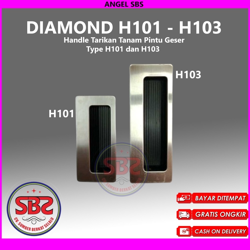 Jual DIAMOND H101 dan H103 Handle Tarikan Tanam Pintu Geser / Sliding ...