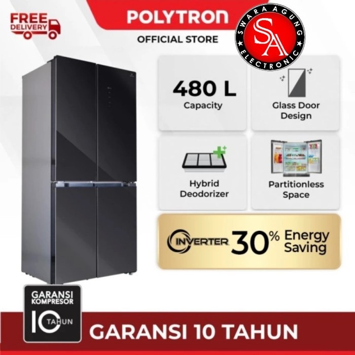 Jual Kulkas Multi Door 4 Pintu 480 Liter Inverter Polytron Type ...