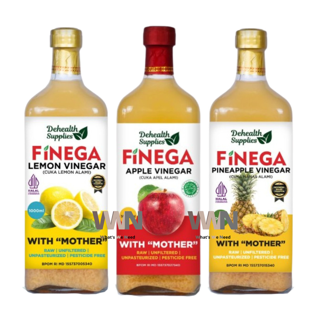 Jual Finega Vinega 1 Liter Cuka Apel / Nanas / Lemon by Dehealth ...