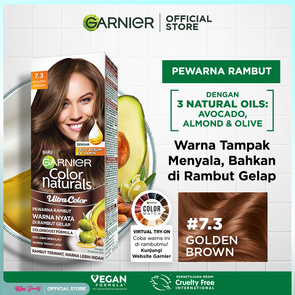 Jual Garnier Color Naturals Ultra Color 7.3 Golden Brown | Shopee Indonesia