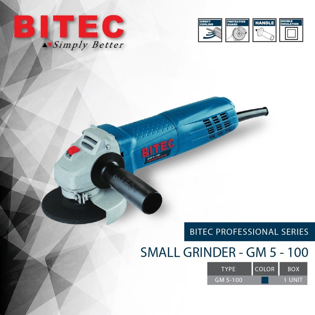 Jual BITEC GM 5-100 Slim Gerinda Tangan 4 inch disc grinder Heavy Duty ...