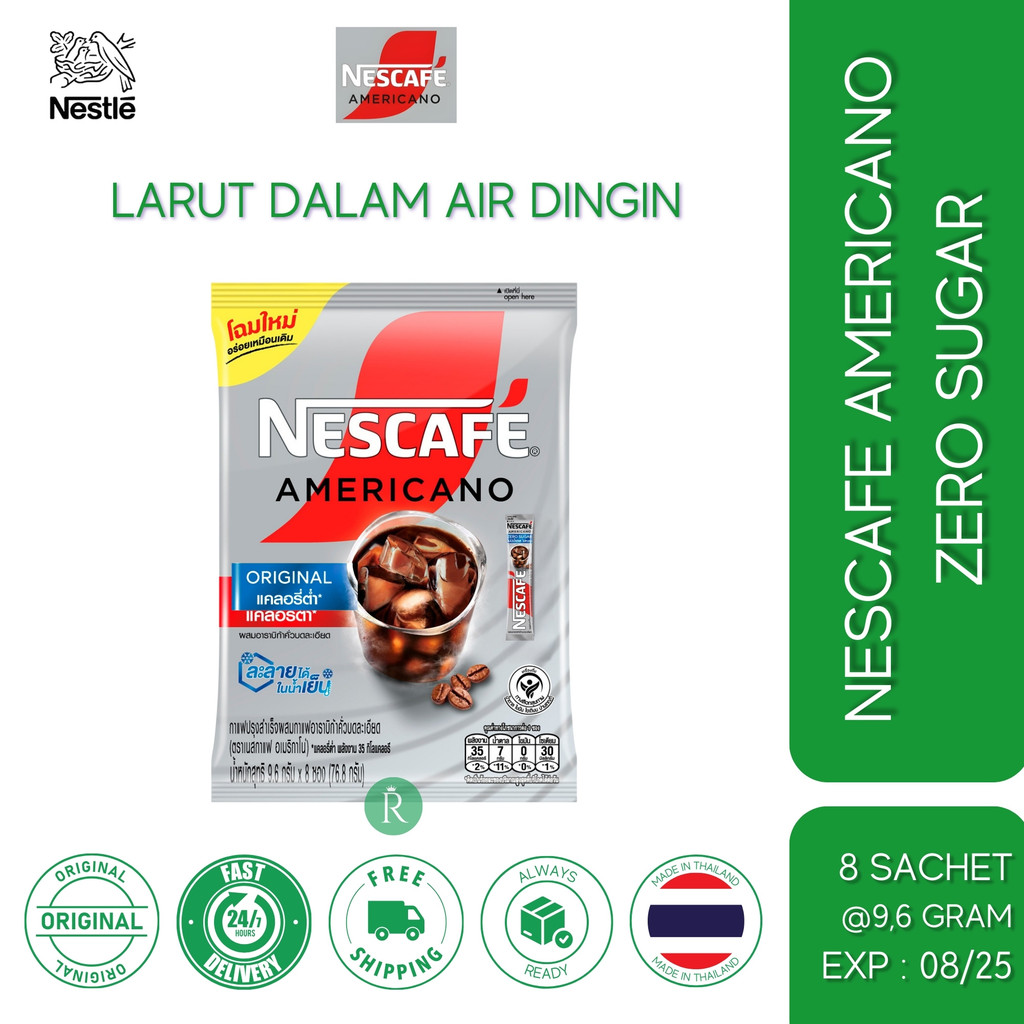 Jual Nestle Nescafe Americano Zero Sugar Pack Isi 8 Sachet Original ...