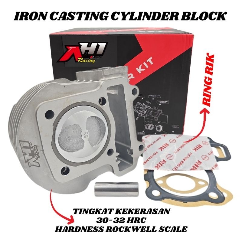 Jual BORING BLOCK BLOK SEHER BORE UP AH1 BEAT SCOOPY SPACY KARBU 53 54,5 MM SUPER IRON CASTING ...