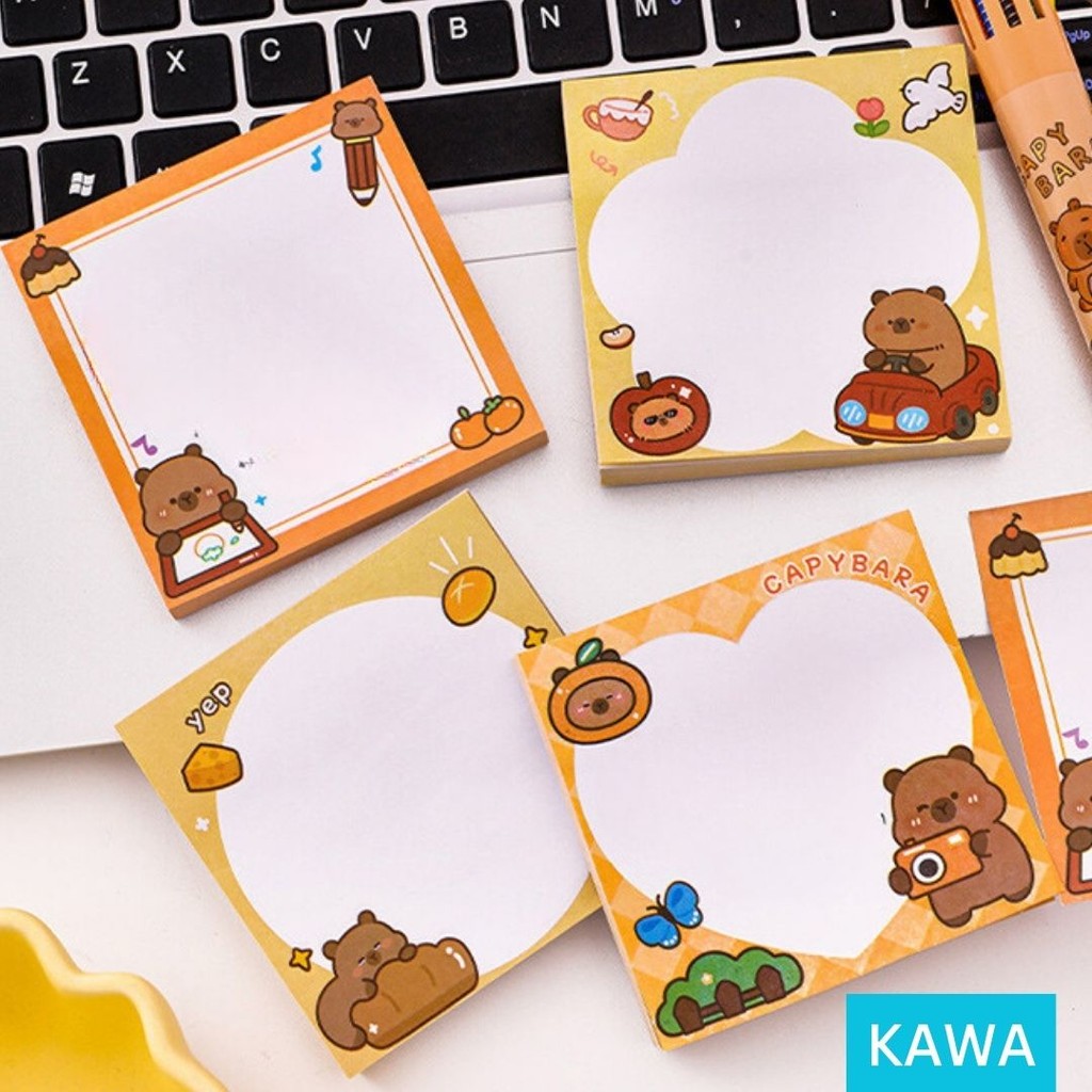 Jual KAWA Isi 50 Lembar Sticky Notes Capybara Lucu Stick Note Catatan ...