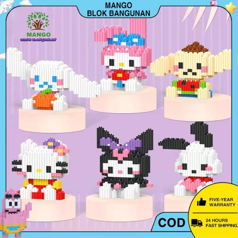 Jual Nano Blocks Sanrio Mini 3D Model, Mainan Blok Susun, Blok ...