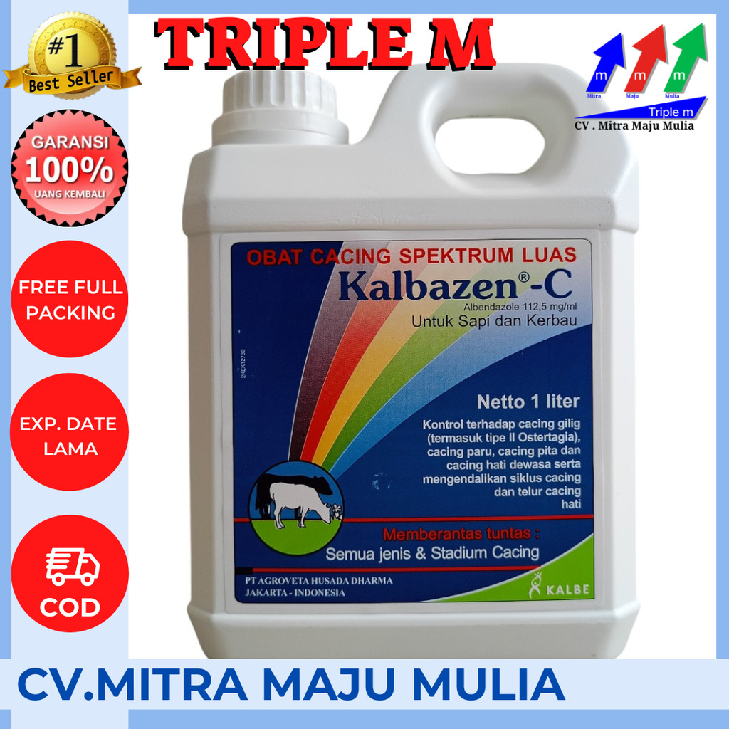 Jual KALBAZEN C 1Liter - Obat Cacing Oral Ampuh Basmi Semua Jenis ...