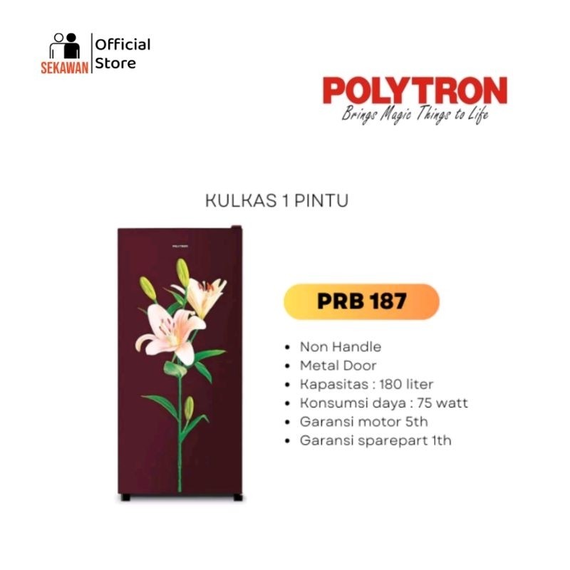 Jual kulkas Polytron 1 pintu PRB 187 | Shopee Indonesia