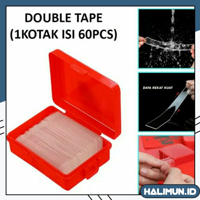 Jual HL260 Sticker Double Tape Gel 2 Sisi 1 Box Isi 60 pcs Isolasi ...