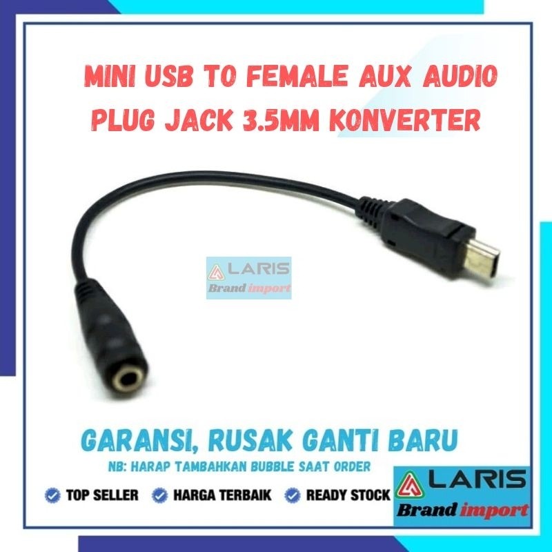 Jual Mini USB to Female AUX Audio Plug Jack 3.5mm Konverter | Shopee ...
