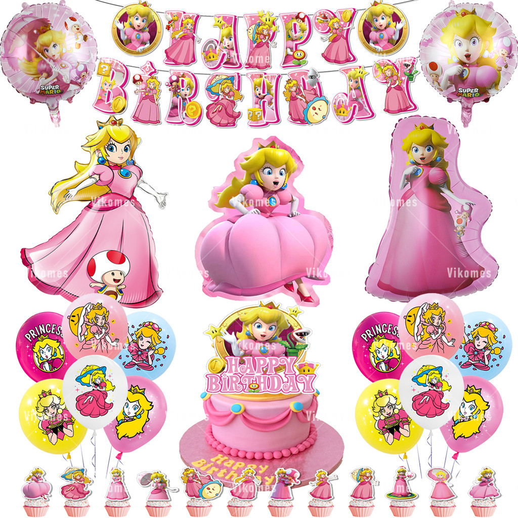 Jual Princess Peach Balloons Pink Party Supplies Baby Shower Girl Gifts ...