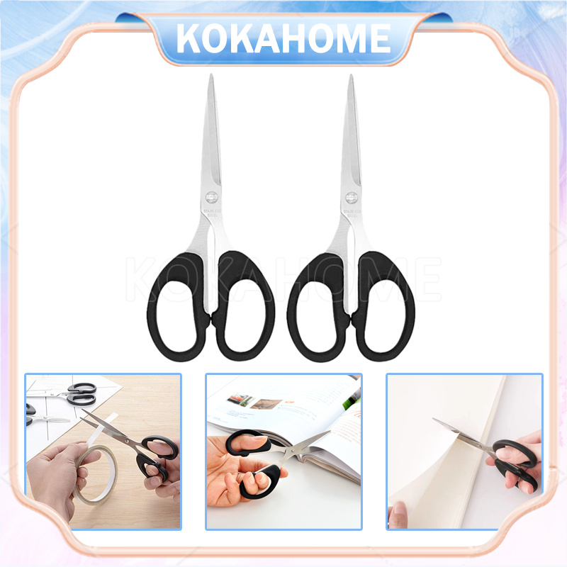 Jual gunting gagang hitam stainless/gunting pemotong kertas/gunting ...