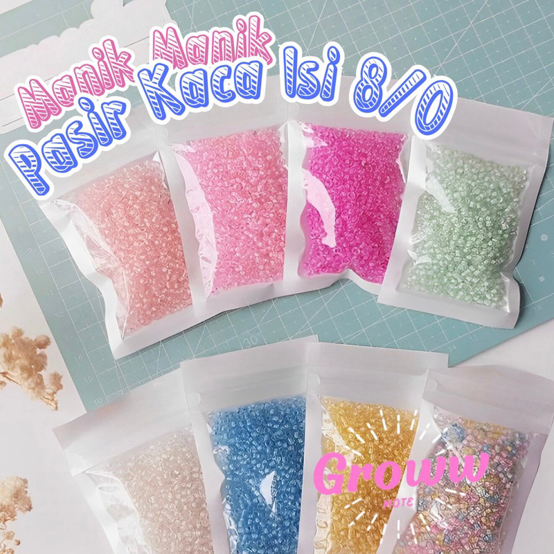 Jual Manik Pasir Kaca Isi 8/o 3mm Isi 10 Gram | Shopee Indonesia