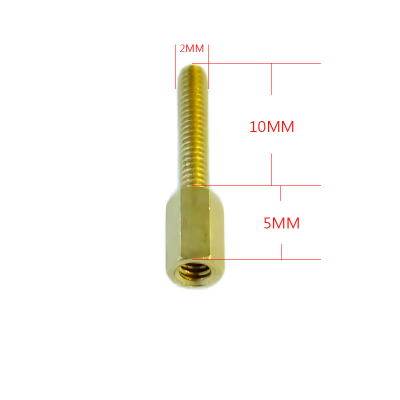 Jual 50pcs Solid Brass Copper M2*5+10 Hex Standoff Hexagon Support ...