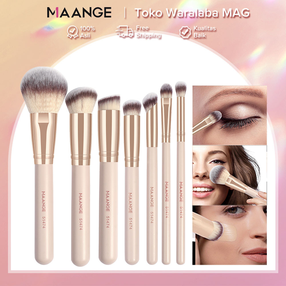 Jual MAANGE Set Brush Makeup 7Pcs Kuas Riasan Wajah Lembut Premium ...