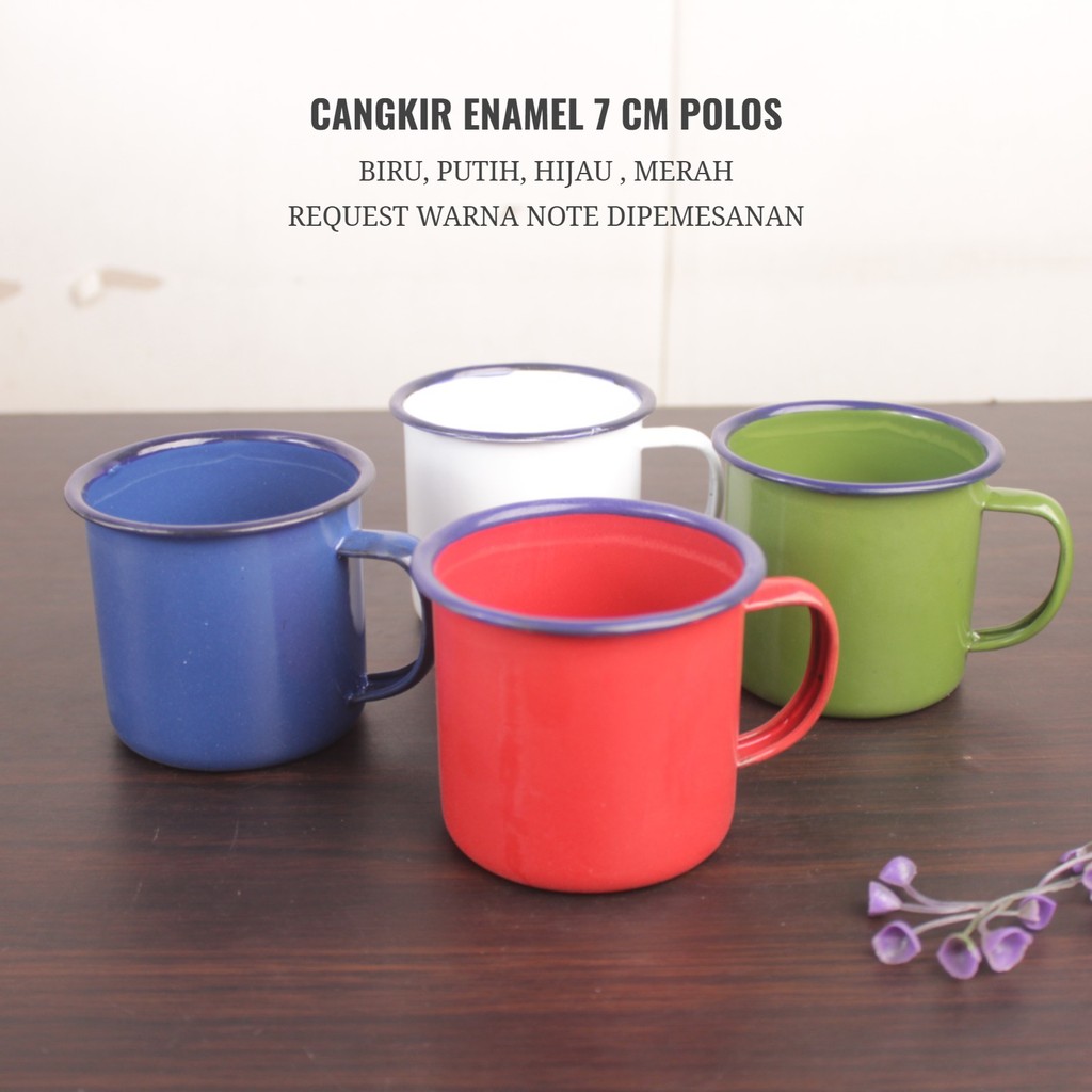 Jual CANGKIR MINUM / CANGKIR ENAMEL 7CM POLOS TEBAL | Shopee Indonesia