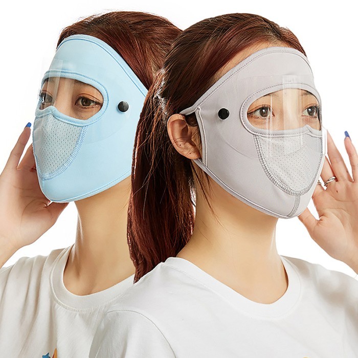 Jual 2in1 Masker Balaclava Topi Kacamata Bening Pelindung Make Up Wajah ...