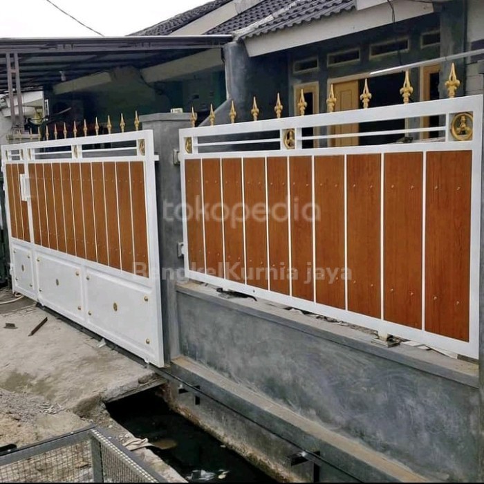 Jual premium pagar dorong plat grc minimalis | Shopee Indonesia