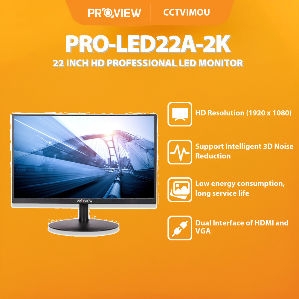 Jual PROVIEW PRO-LED22A-2K 22 INCH HD PROFESSIONAL LED MONITOR | Shopee ...