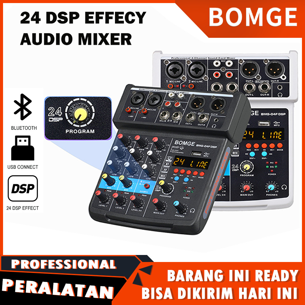 Jual BOMGE 04F 4Channel Audio Mixermini DJ Audio Sound Mixer Interface dengan MP3, USB ...