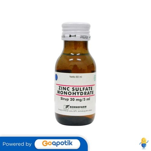 Jual Zinc Sulfate Monohydrate Bernofarm 20 Mg/5 Ml Syrup 60 Ml | Shopee Indonesia