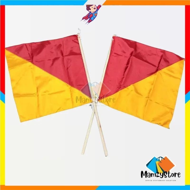 Jual Sepasang(2 bendera + 2 tongkat) Bendera Semapur Semaphore Bendera ...