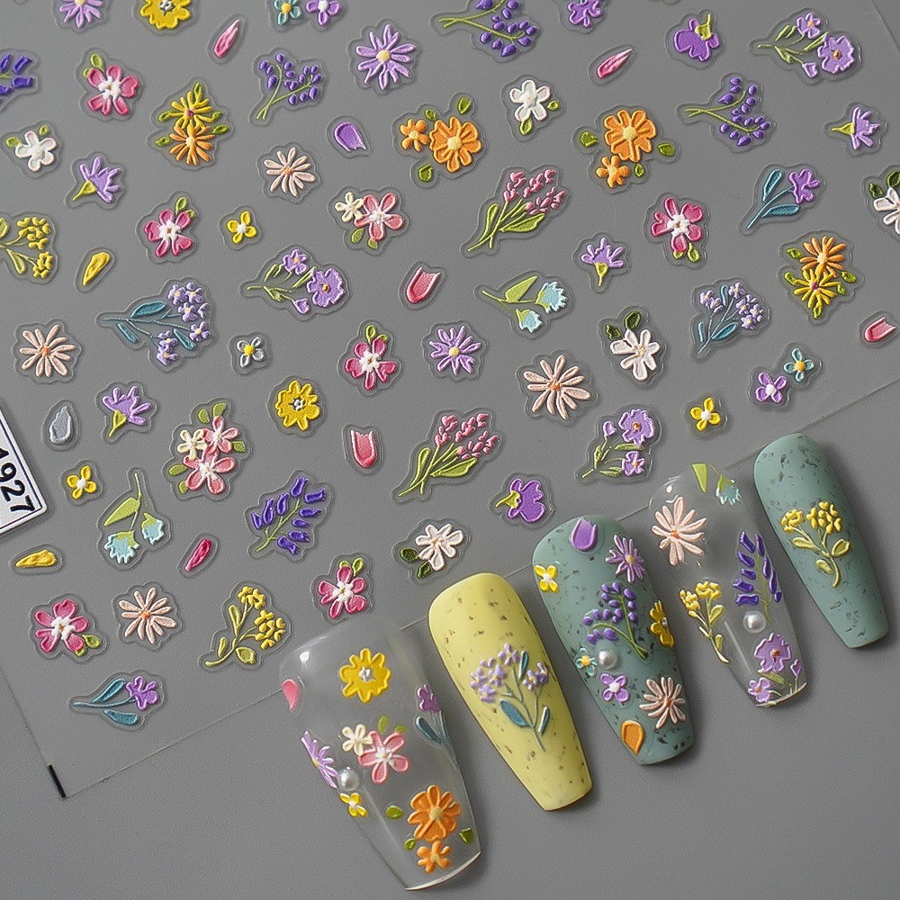 Jual STICKU - Sticker Kuku BUNGA FLOWER PREMIUM 3D Nail Art Sticker ...