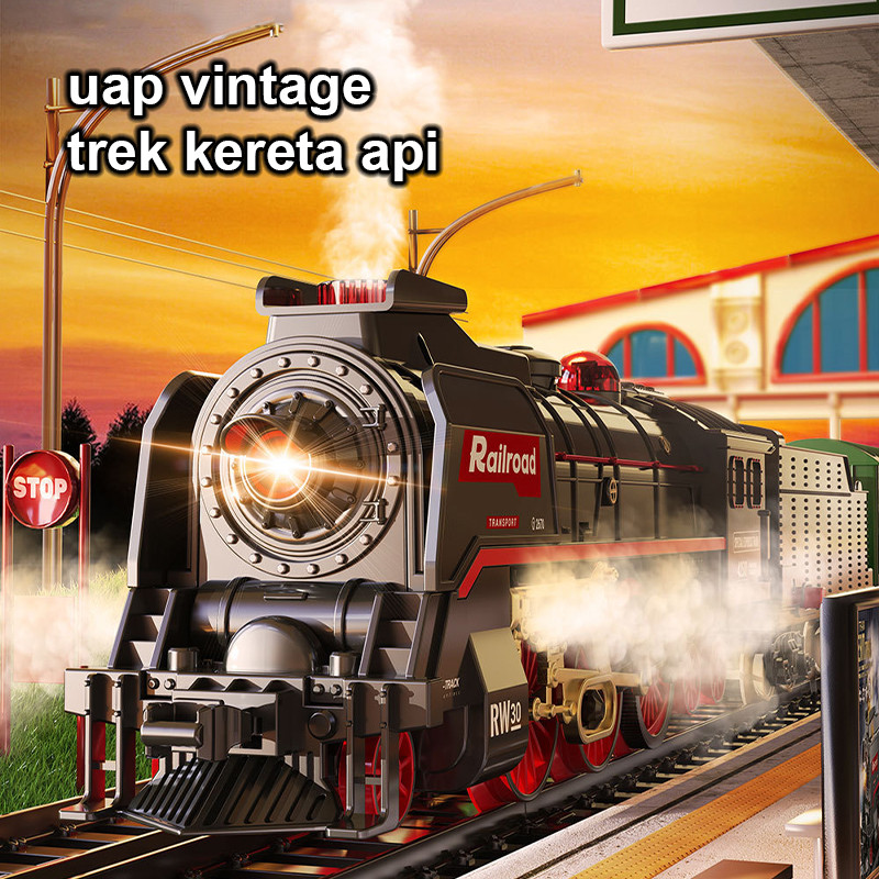 Jual Set Mainan Jalur Kereta Uap Retro Model Mainan Jalur Kereta ...