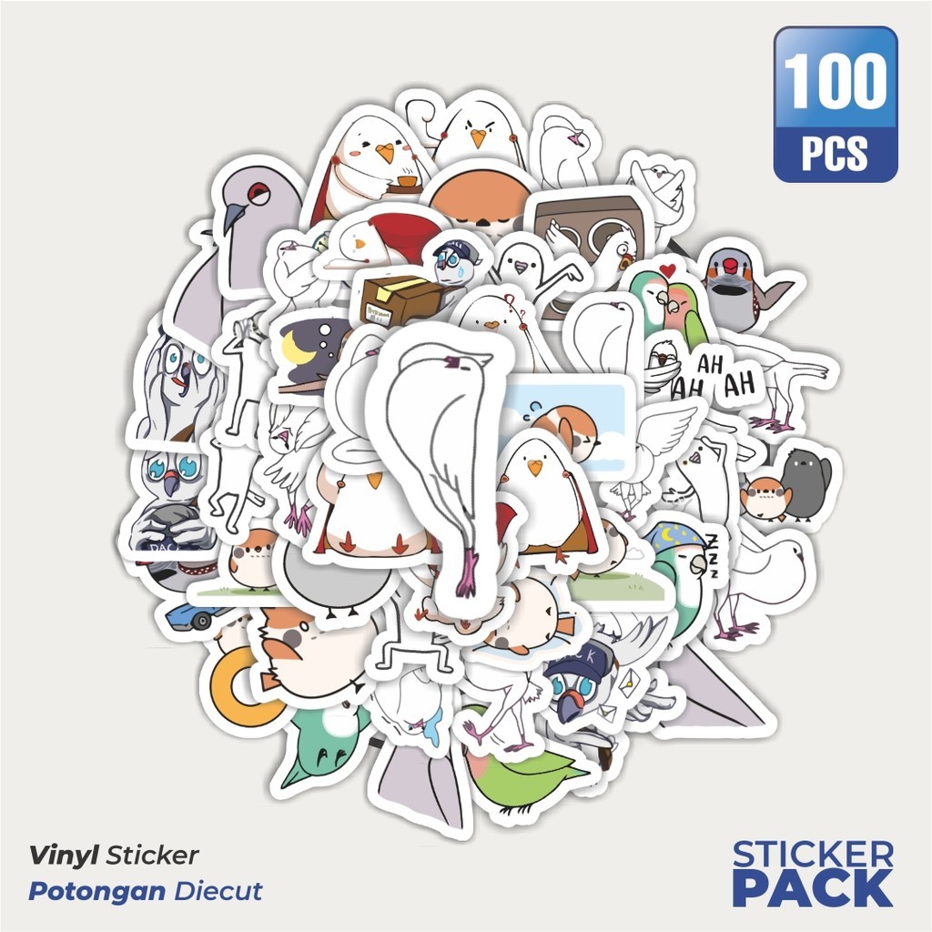 Jual 100 PCS STIKER Hewan Burung Merpati Waterproof Aesthetic- Untuk ...
