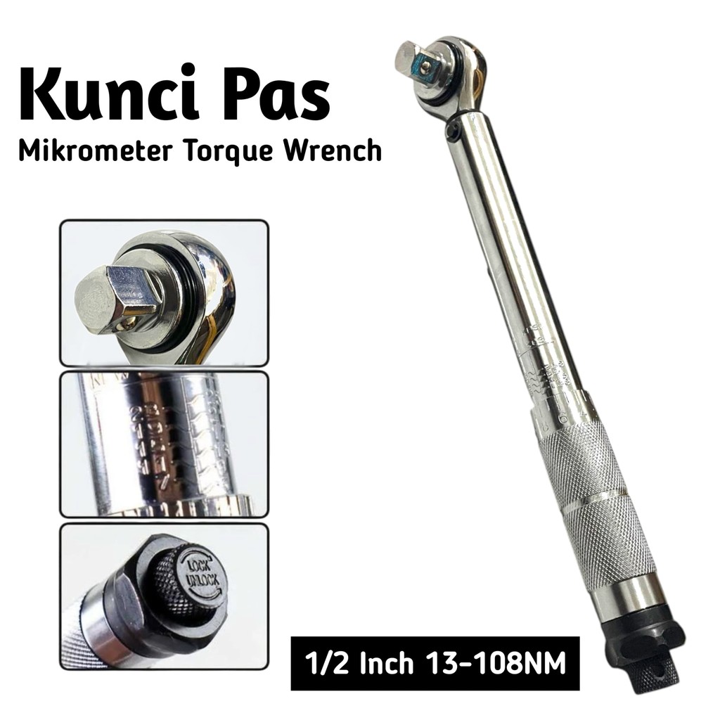 Jual AMTECH Kunci Momen Torsi 1/2" 280 mm Torque Wrench Motor Moment ...