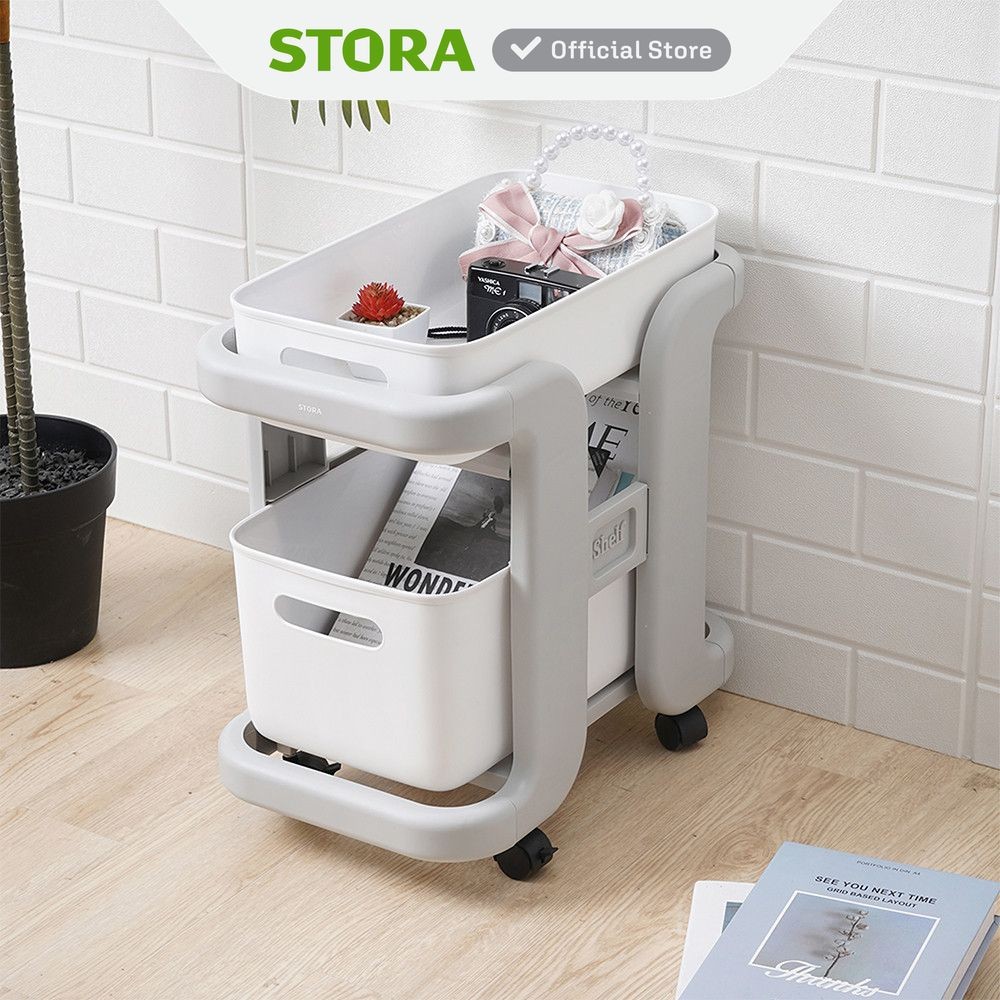 Jual Stora Rak Troli 2 Tingkat - Putih Tempat Penyimpanan Multifungsi ...