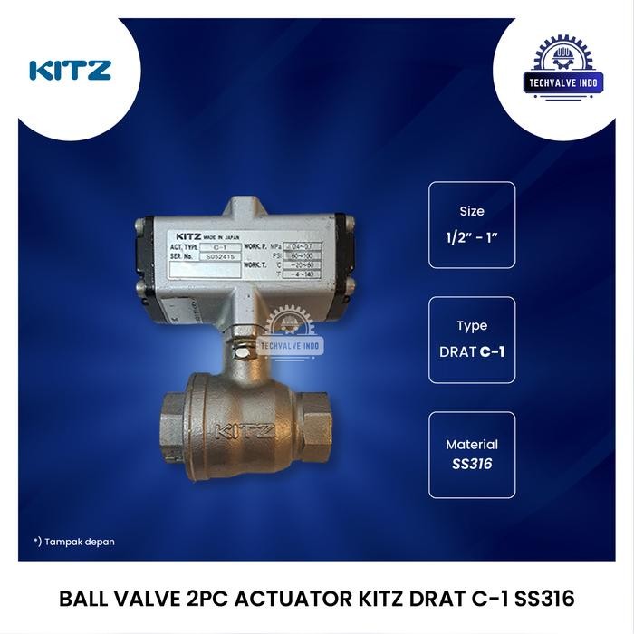 Jual BALL VALVE ACTUATOR KITZ FULLBORE C-UTFE 3/4" INCH DRAT 10K SS316 ORIGINAL | Shopee Indonesia