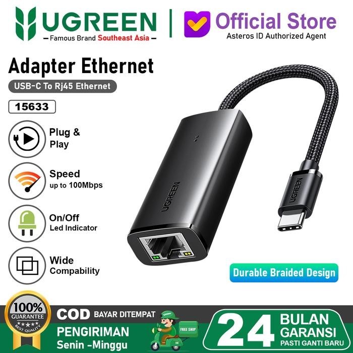 Jual Ugreen USB C to LAN Adapter Ethernet RJ45 Network Speed 100Mbps ...